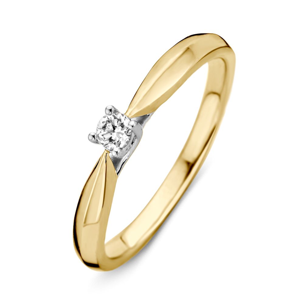 Bicolor gouden ring 0.09crt | Juwelier Sjaak knijn