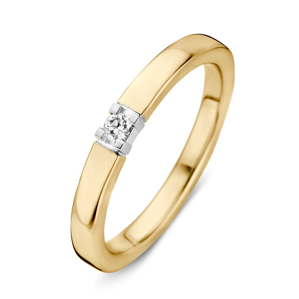 Bicolor gouden ring 0.05crt | Juwelier Sjaak knijn