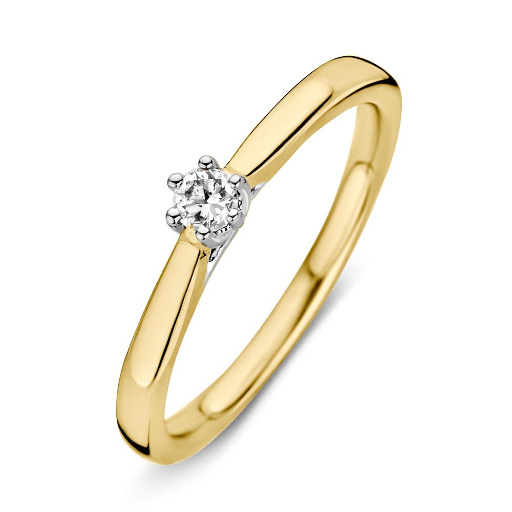 Bicolor gouden ring 0.09crt | Juwelier Sjaak knijn