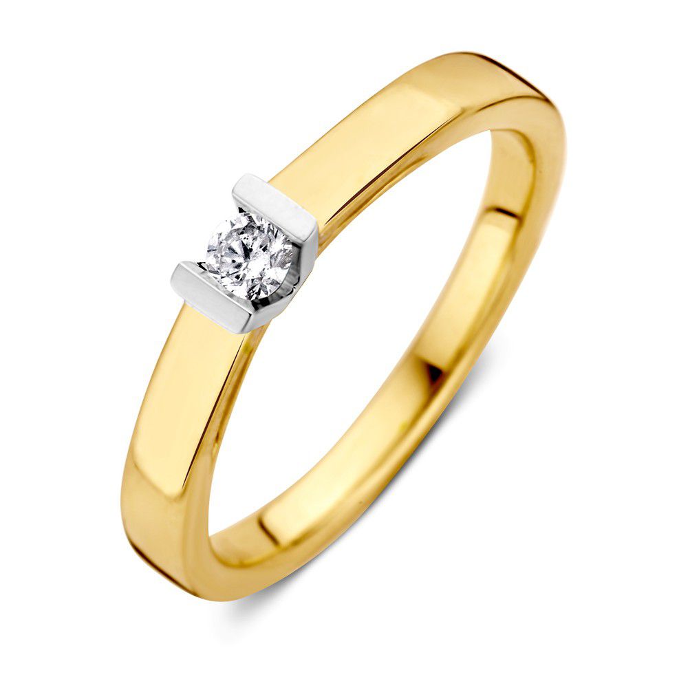 Bicolor gouden ring 0.10crt | Juwelier Sjaak knijn
